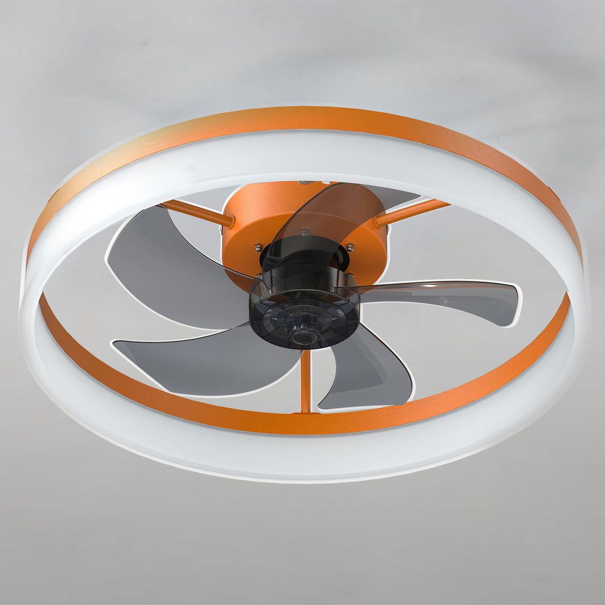 Dusen 20 in. LED Indoor Orange Ceiling Fan Light with Remote – Modern ...